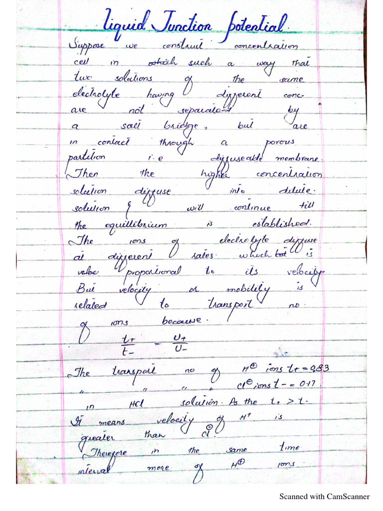 Liquid Junction Potential | PDF