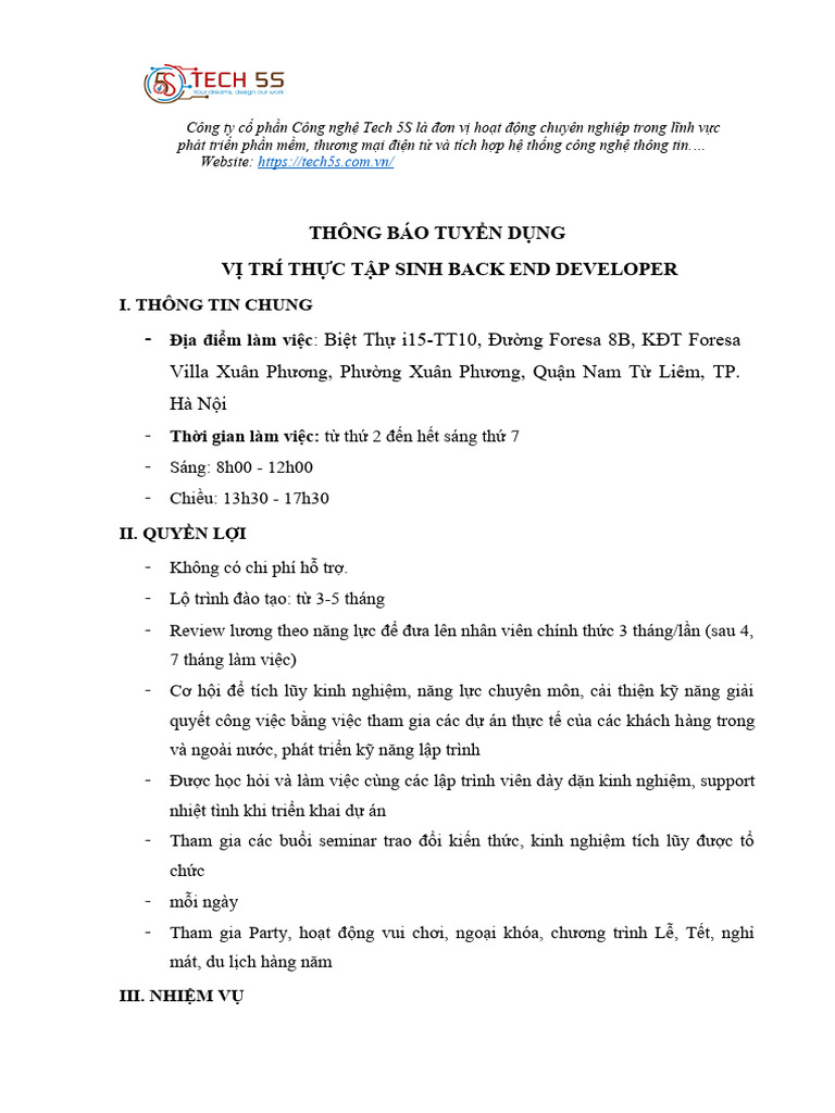 TECH 5s - JD TTS BACKEND | PDF