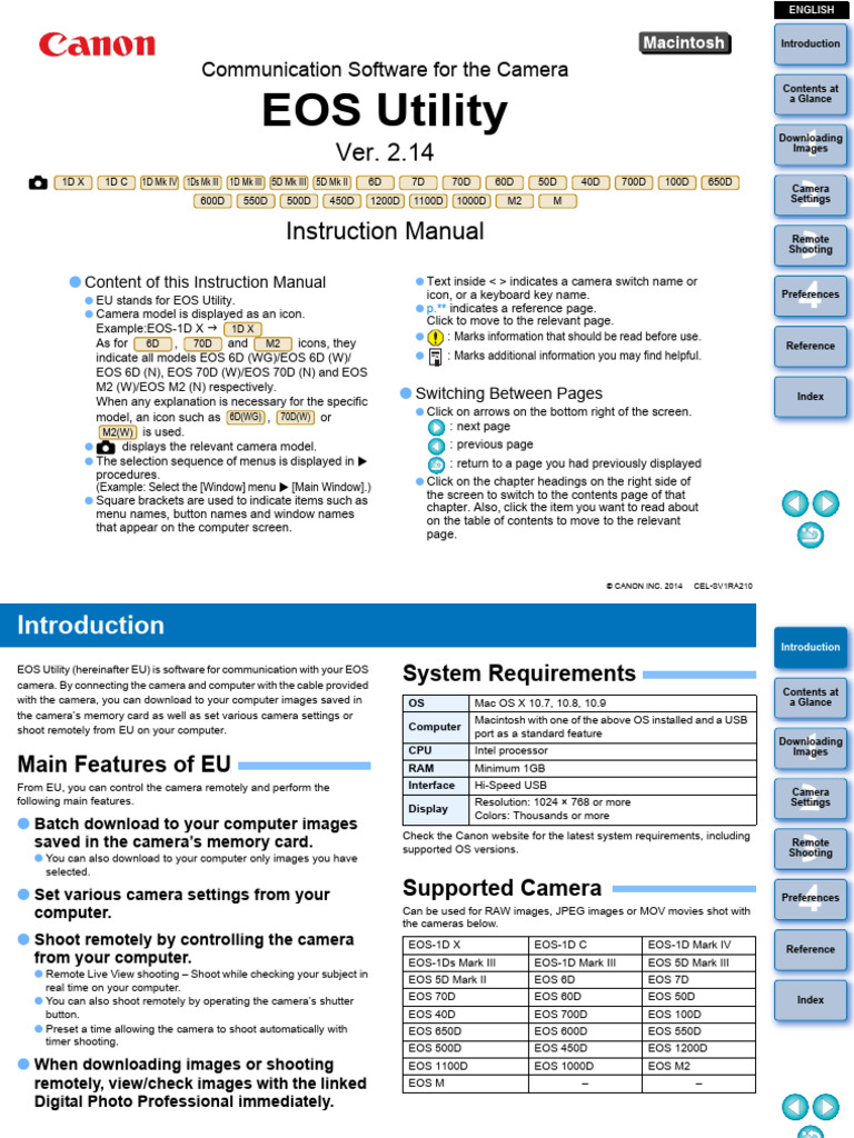 Canon - EOS Utility Mac Instruction Manual en | PDF | Canon Eos | Camera