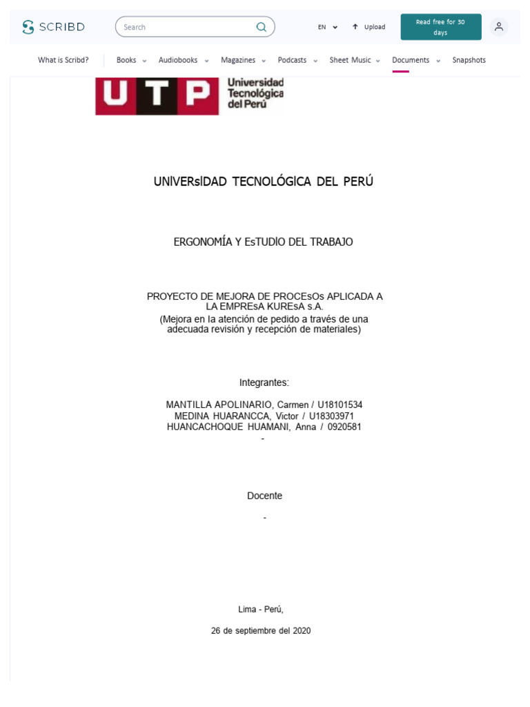 PDF g5 Ta1 Grupal Ergonomia | PDF | Scribd | Written Communication