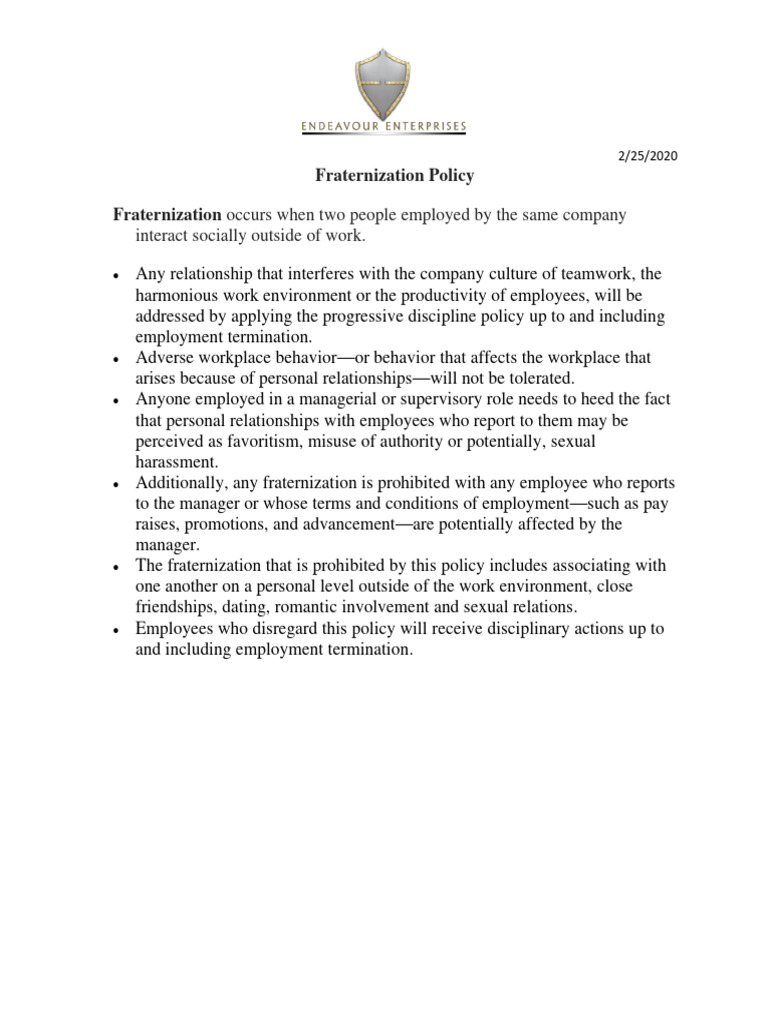 Fraternization Policy | PDF