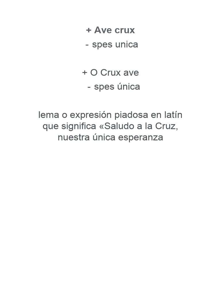 Ave Crux, Spes Unica | PDF