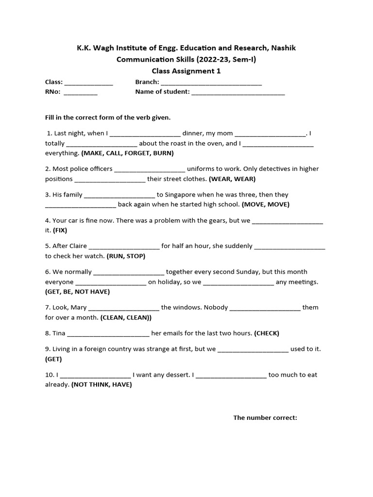 Grammar Assignment 1 | PDF