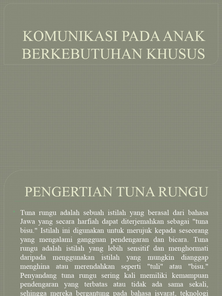 Komunikasi Pada Anak Berkebutuhan Khusus | PDF | Karier & Perkembangan | Pengembangan Diri
