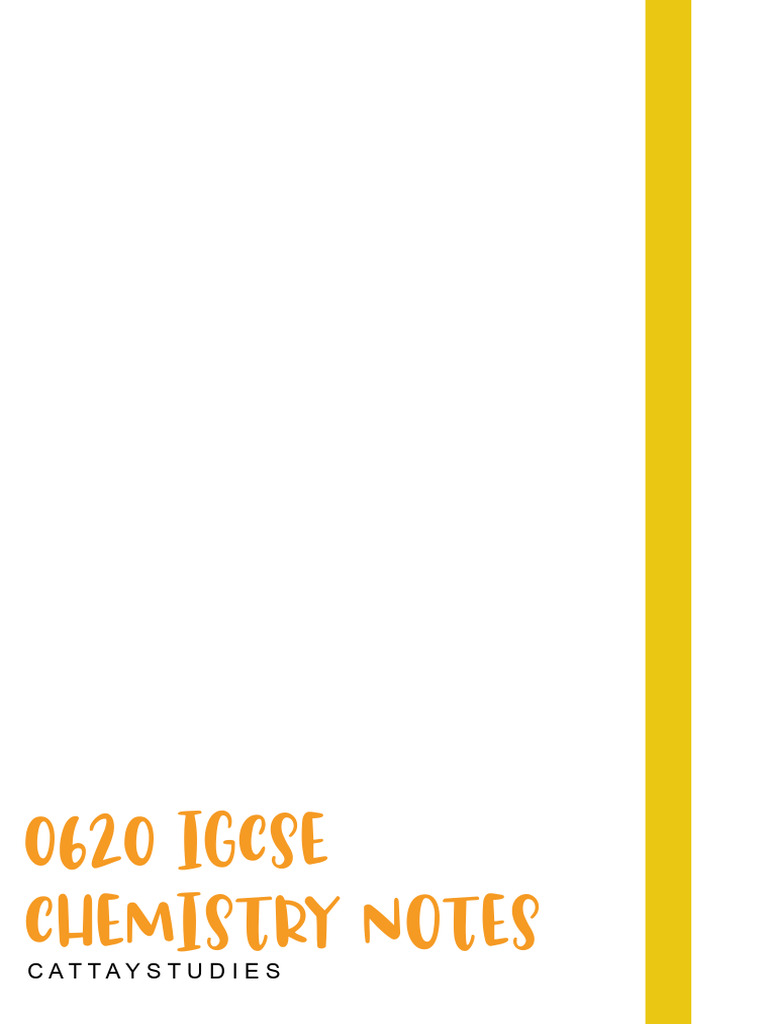IGCSE Chemistry Cornell Notes - Cattaystudies 3 | PDF | Ion | Ionic Bonding