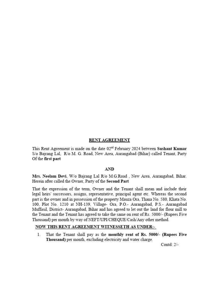 Draft Rent Agreement-GST | PDF | Leasehold Estate | Law And Economics