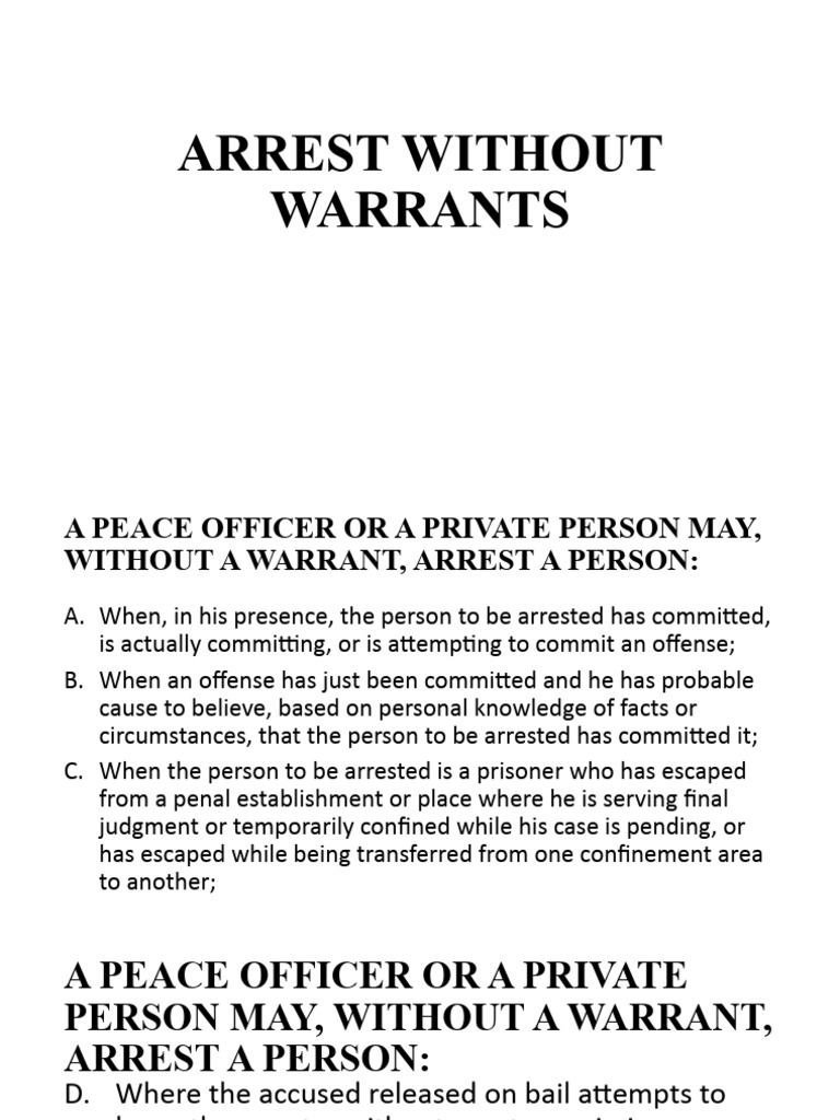 Arrest Without Warrants | PDF | Search Warrant | Arrest