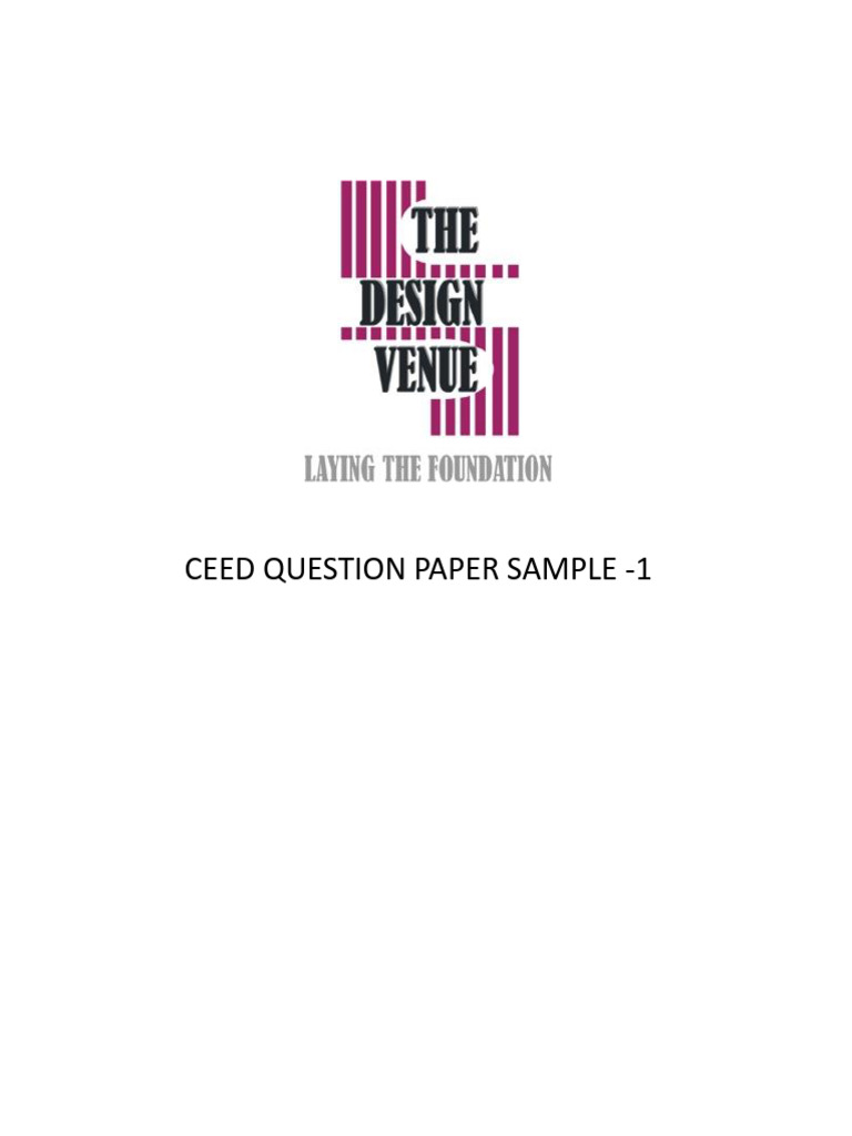 Ceed Question Paper Sample 1 2015 | PDF | Multiple Choice | Drawing