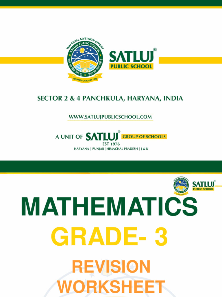 Grade 3 Maths Revision Worksheet | PDF | Career & Growth | Teaching ...