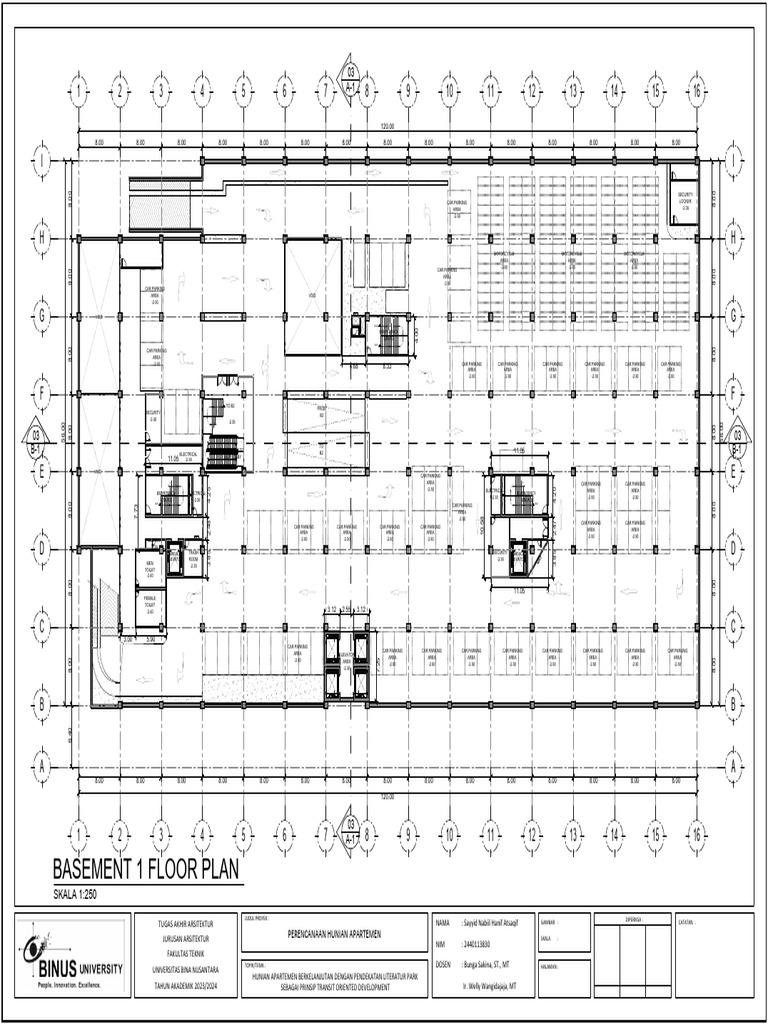 Basement 1 Floor Plan: Perencanaan Hunian Apartemen | PDF