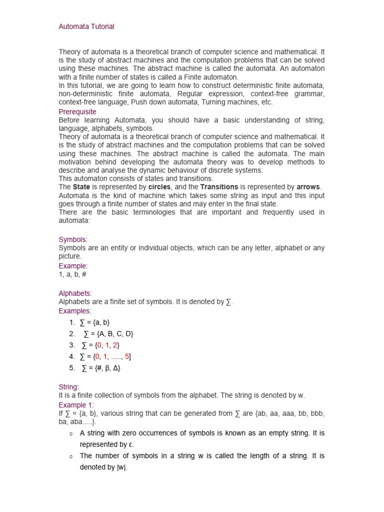 UNIT-1 Complete Notes | PDF | Automata Theory | Formal Methods UNIT-1 Complete Notes | PDF | Automata Theory | Formal Methods