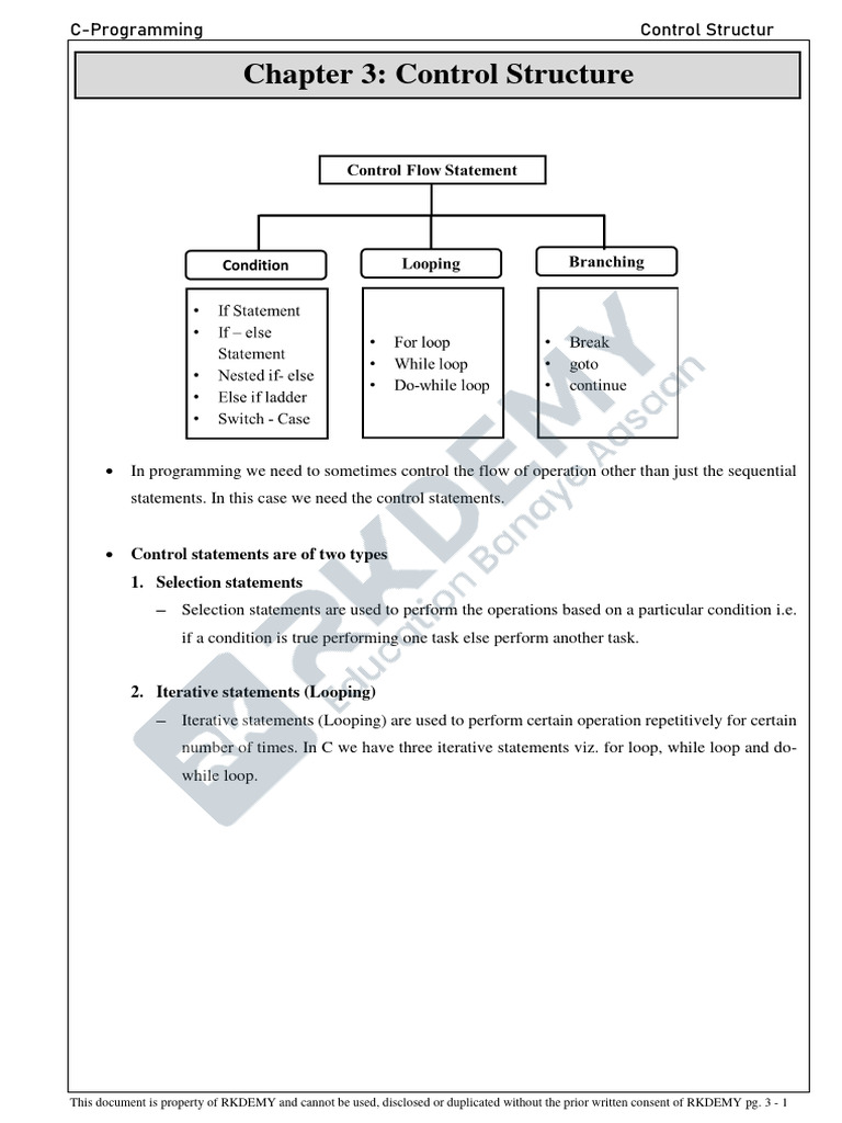 3 Chapter 3 CS - Vinit | PDF | Control Flow | C (Programming Language) 3 Chapter 3 CS - Vinit | PDF | Control Flow | C (Programming Language)