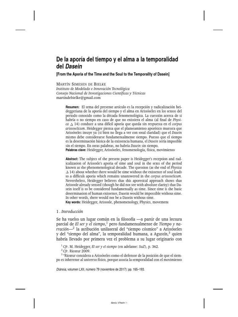 0185 2450 Dianoia 62 79 00165 | PDF | Martin Heidegger | Fenomenología ...