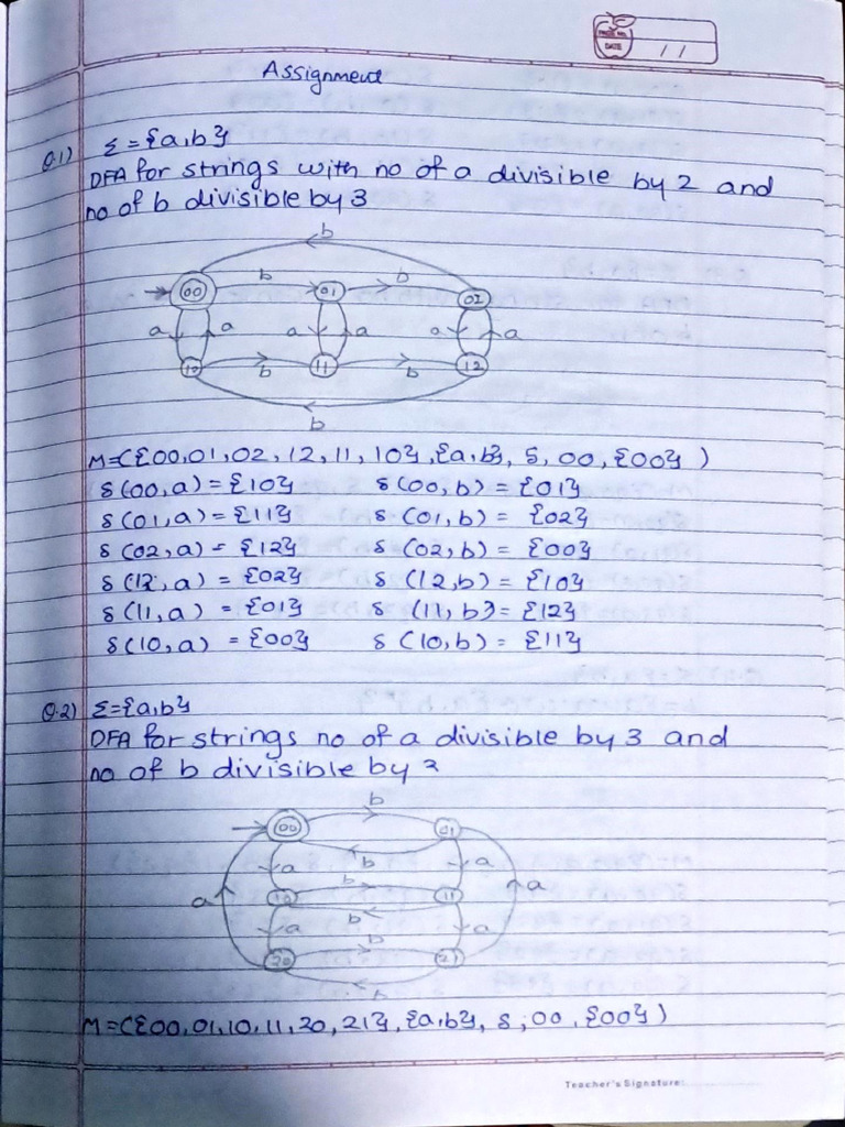 Automata and Compiler Design Step-by-Step Numerical Solutions | PDF