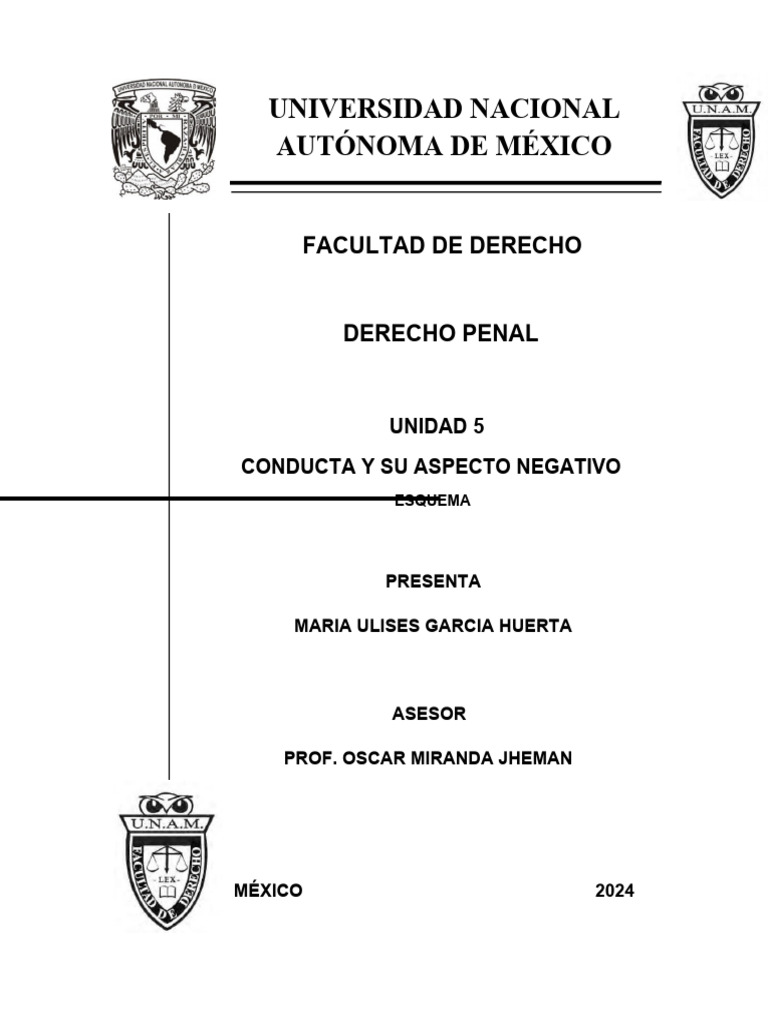 Garciam Esquema A2 U5 DP | PDF | Derecho penal | Intención (Derecho Penal)