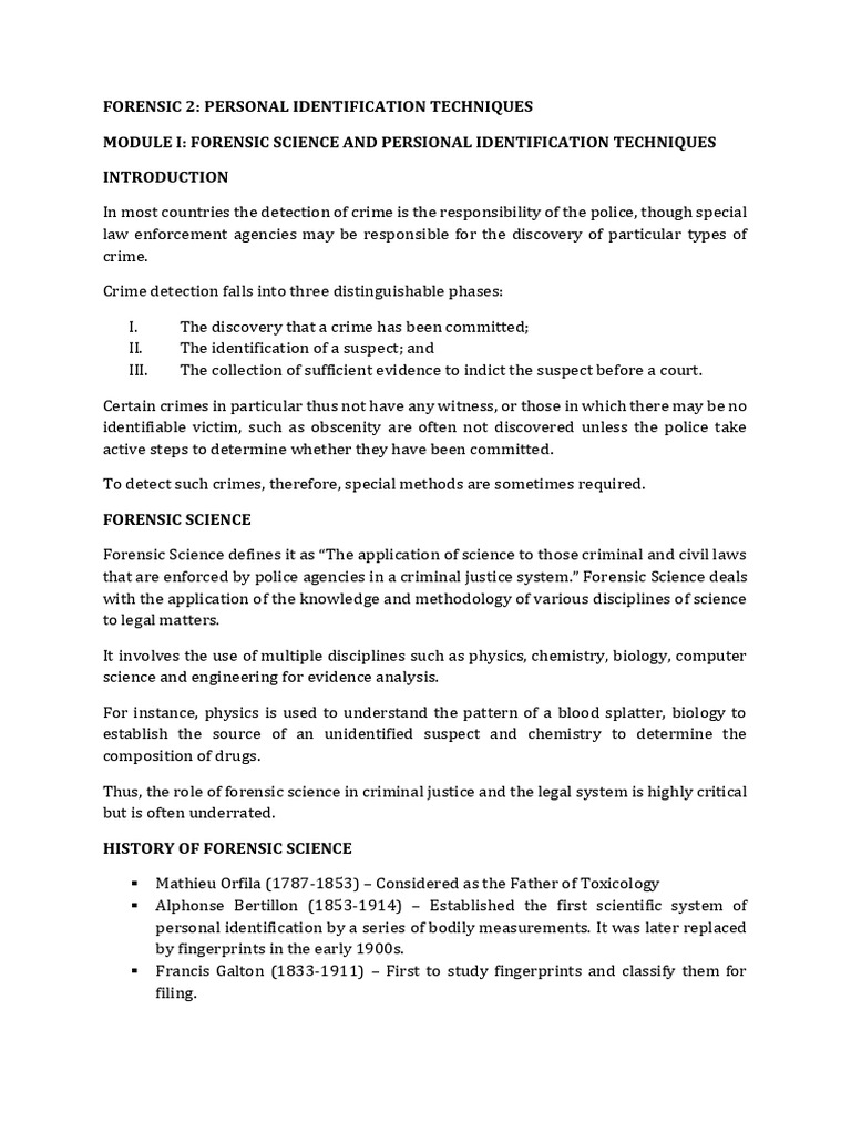 PI-NOTES | PDF | Dna Profiling | Forensic Science