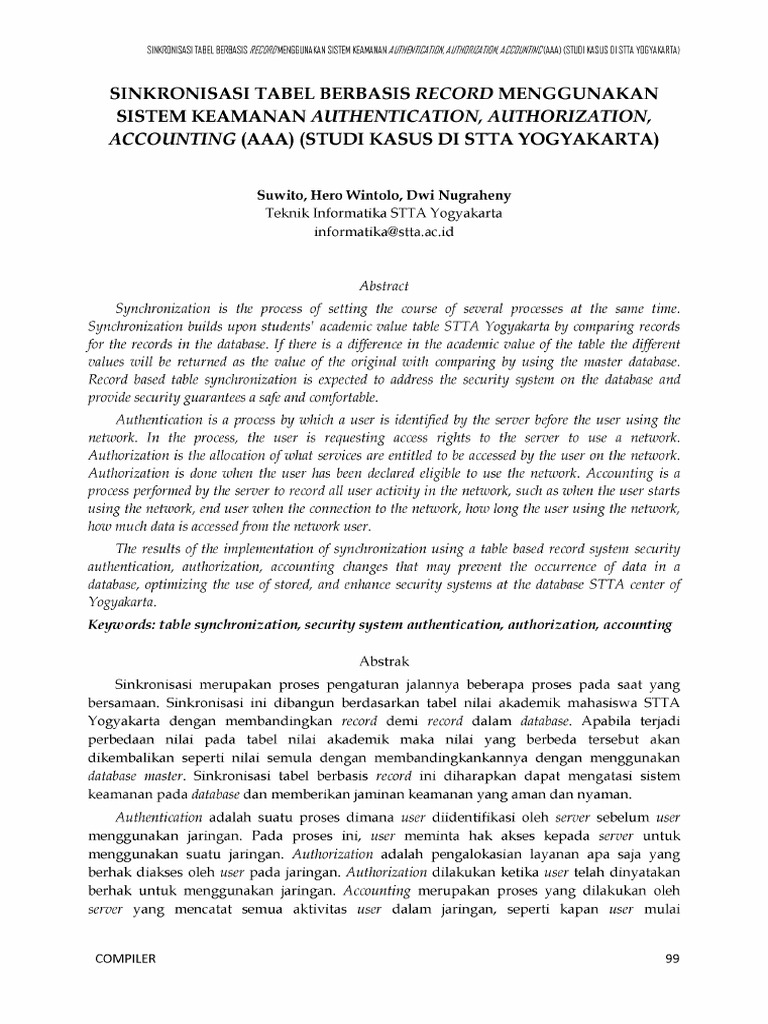 Sinkronisasi Tabel Akademik STTA Yogyakarta | PDF