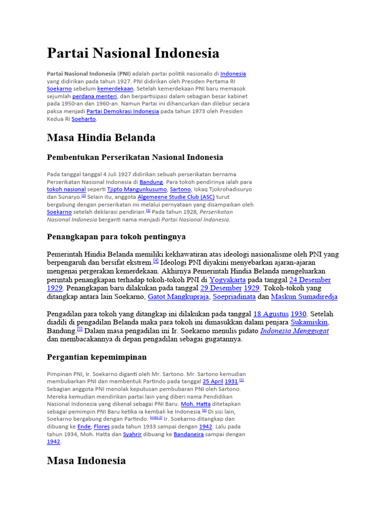Partai Nasional Indonesia | PDF