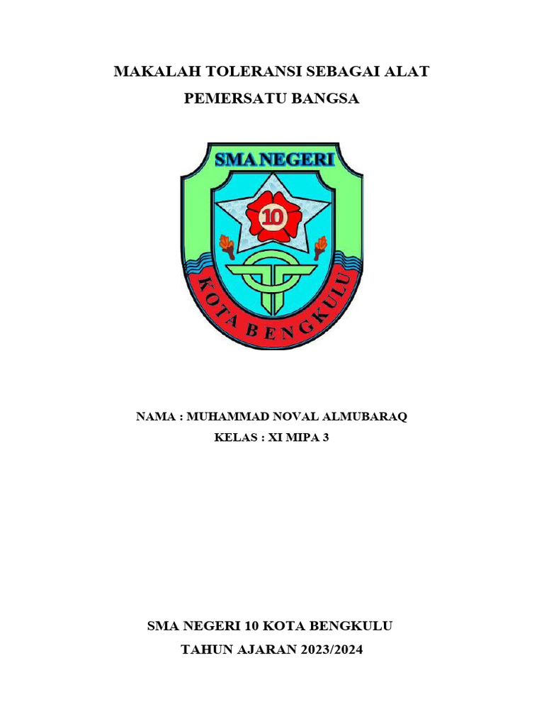 Toleransi sebagai Pemersatu Bangsa | PDF | Pengembangan Diri