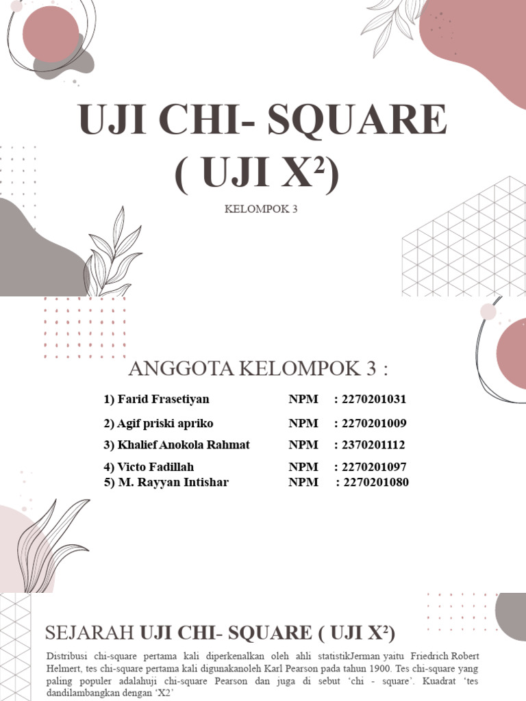 Uji Chi - Square (Uji X2) Kelompok3 | PDF | Metode & Bahan Ajar