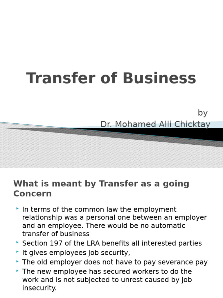 Understanding Business Transfer Laws | PDF | Employment | Outsourcing