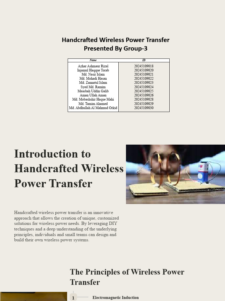 Introduction To Handcrafted Wireless Power Transfer 1 | PDF | Inductor ...