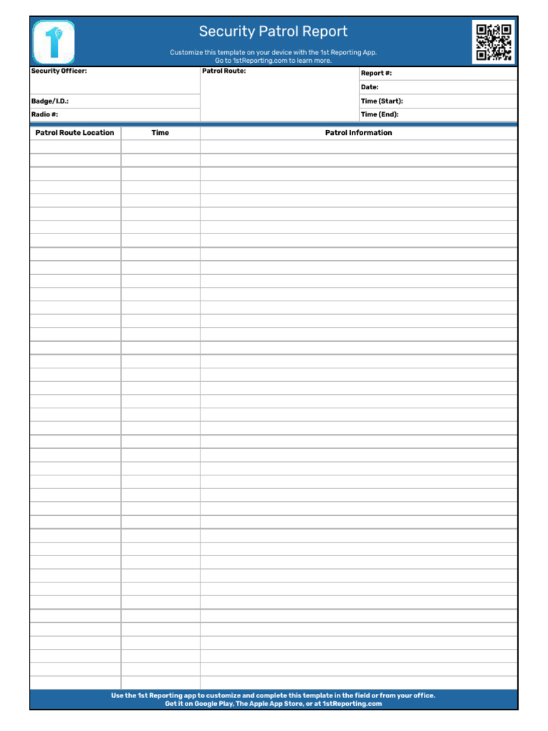 12 Security Patrol Report | PDF | Business | Technology & Engineering