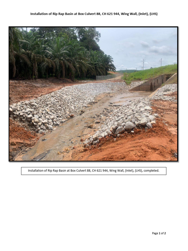 Rip Rap Basin Installation at Box Culvert 88 | PDF