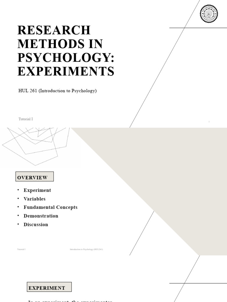 Tutorial (Week 1) | Download Free PDF | Experiment | Dependent And Independent Variables