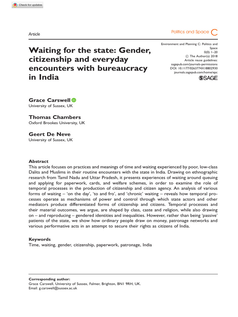 Waiting For The State | PDF | Dalit | Power (Social And Political)