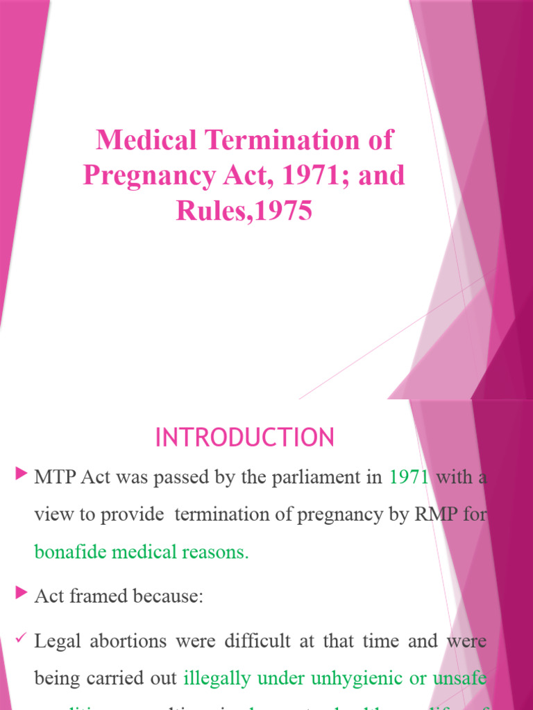 Medical Termination of Pregnancy Act and Rules | PDF | Abortion | Pregnancy