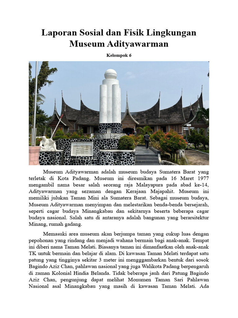 Museum Adityawarman: Warisan Budaya Minang | PDF