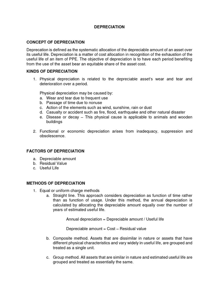 DEPRECIATION | PDF | Depreciation | Business Economics