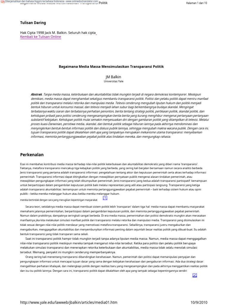 How Mass Media Simulate Political Transparency Cultural Values - En.id ...