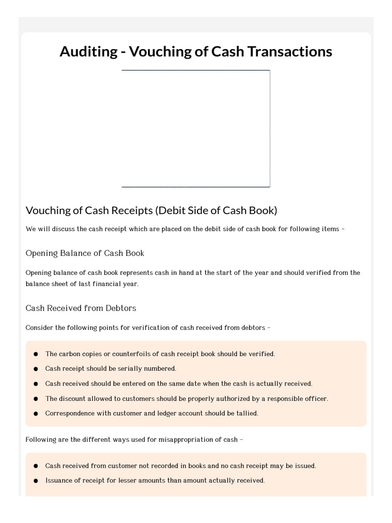 Cash Transaction Vouching Guide | PDF | Payments | Receipt