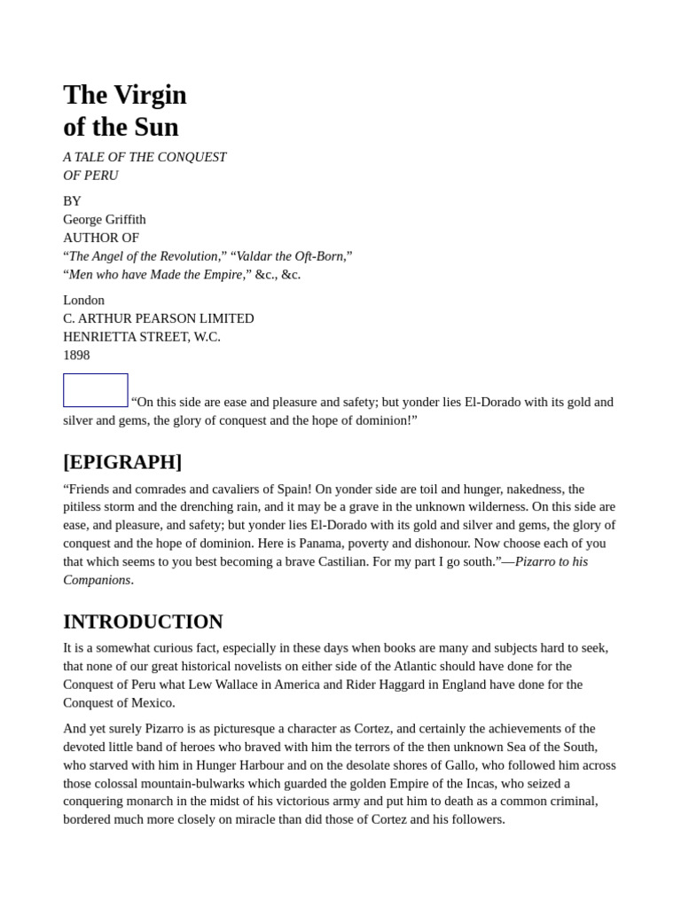 The Virgin of the Sun | PDF | Francisco Pizarro