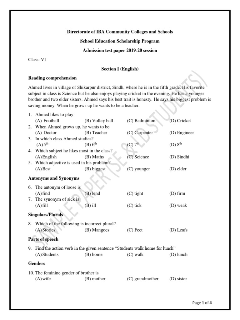 Sample Paper SEF and SELD Students | PDF | Soil | Nature