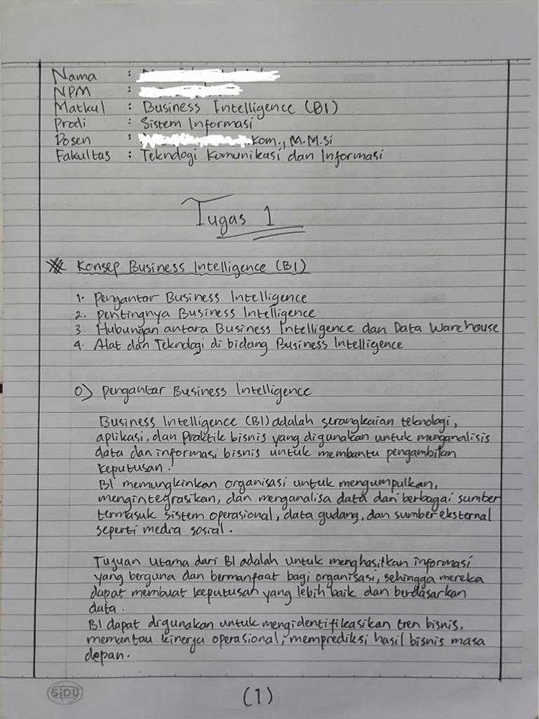 TUGAS 1 Business Intelligence - Part1 | PDF