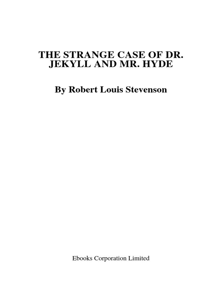 The Strange Case of Dr. Jekyll and Mr. Hyde | Download Free PDF ...