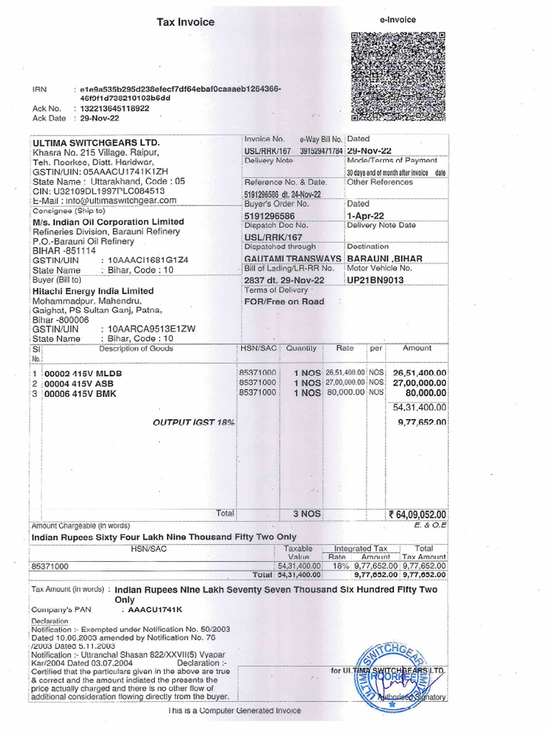 GST Invoice No-167 | PDF