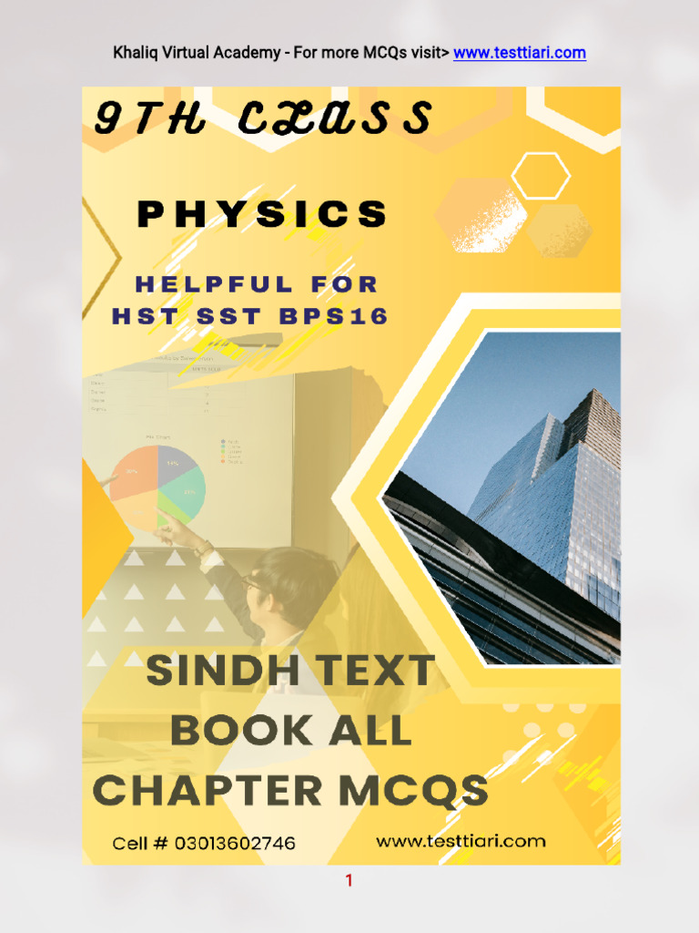 Physics Ninth Class MCQs | PDF | Force | Acceleration