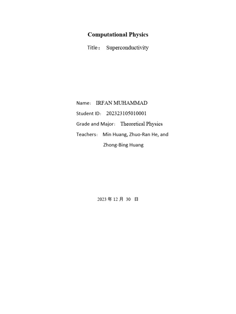 Computational Physics | Download Free PDF | Superconductivity | High Temperature Superconductivity