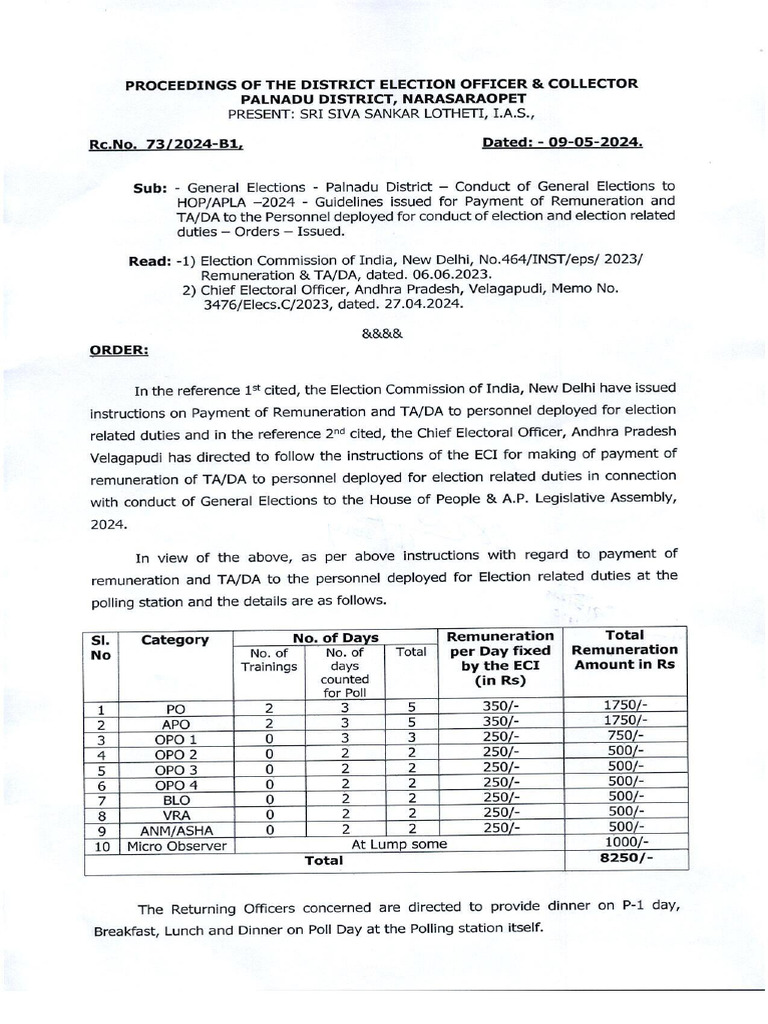 REmuneration & TA DA (ELECTION) - 0001 | PDF