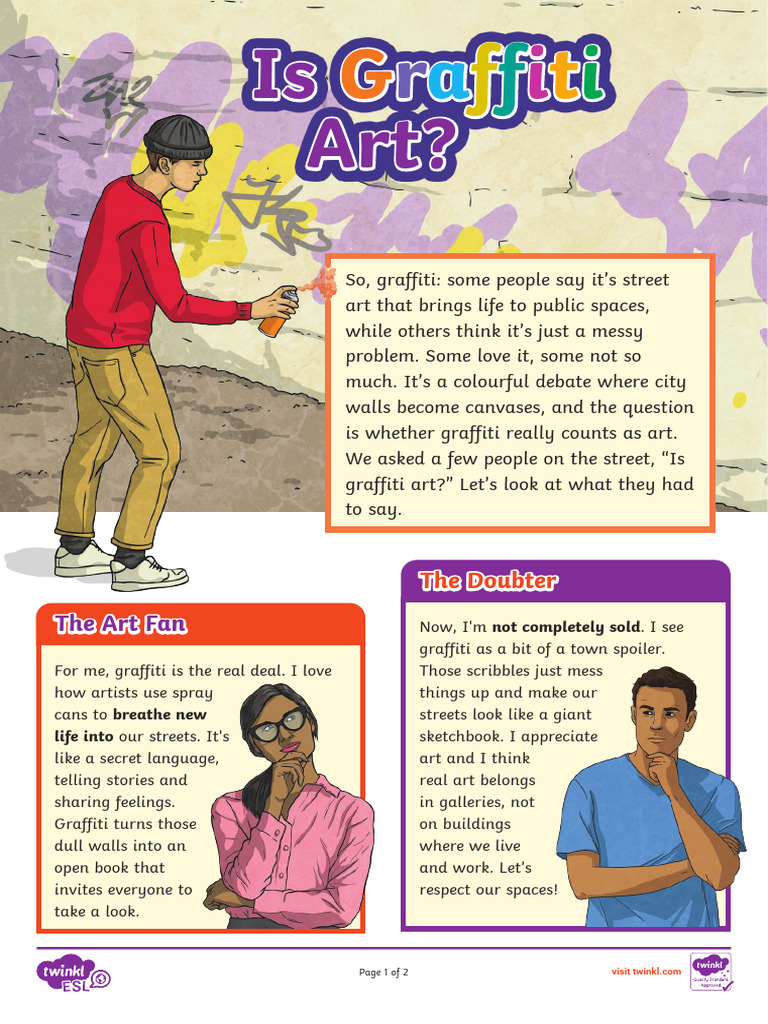 Esl Is Graffiti Art Reading Comprehension Teens | PDF | Graffiti