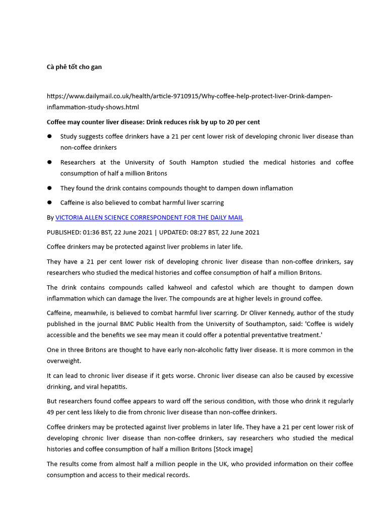 Caphe Tot Cho Gan Jun21 | PDF