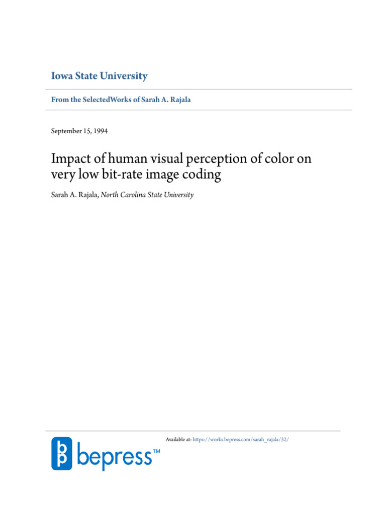 Impact of Human Visual Perception of Color on Very Low Bit-rate Image Coding | PDF | Contrast ...