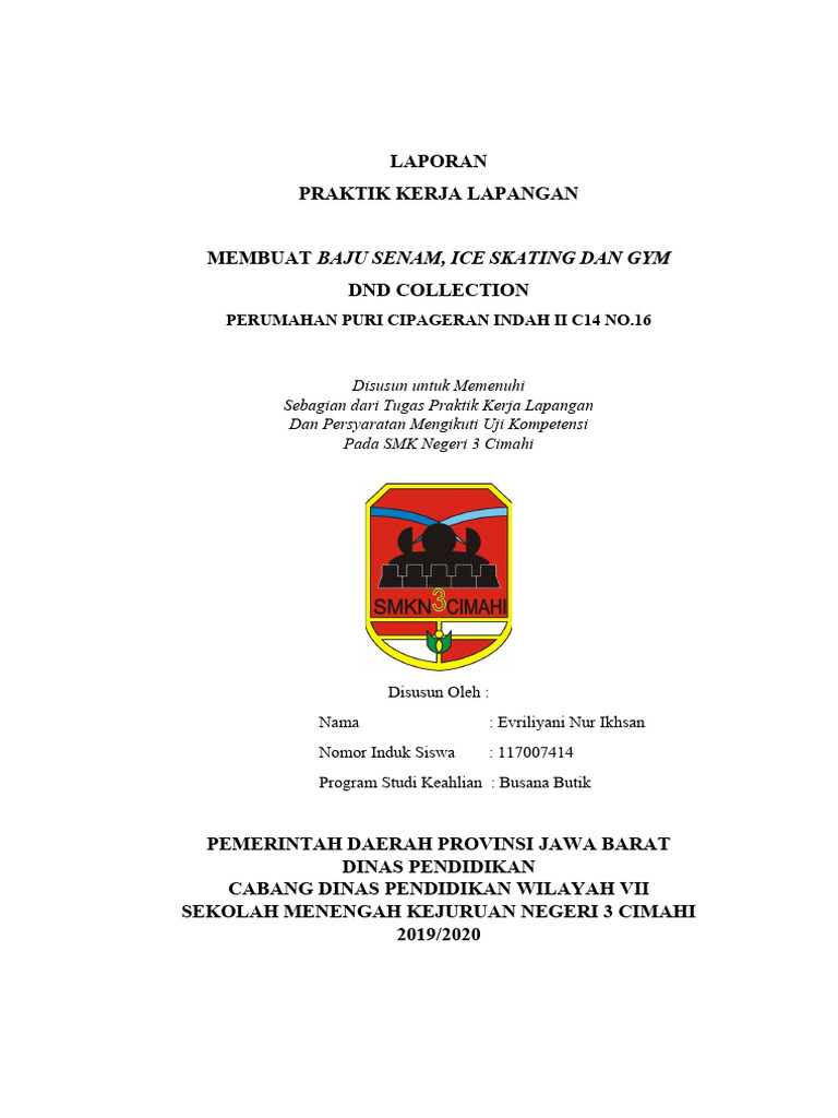 Laporan PKL Evril | PDF | Karier & Perkembangan