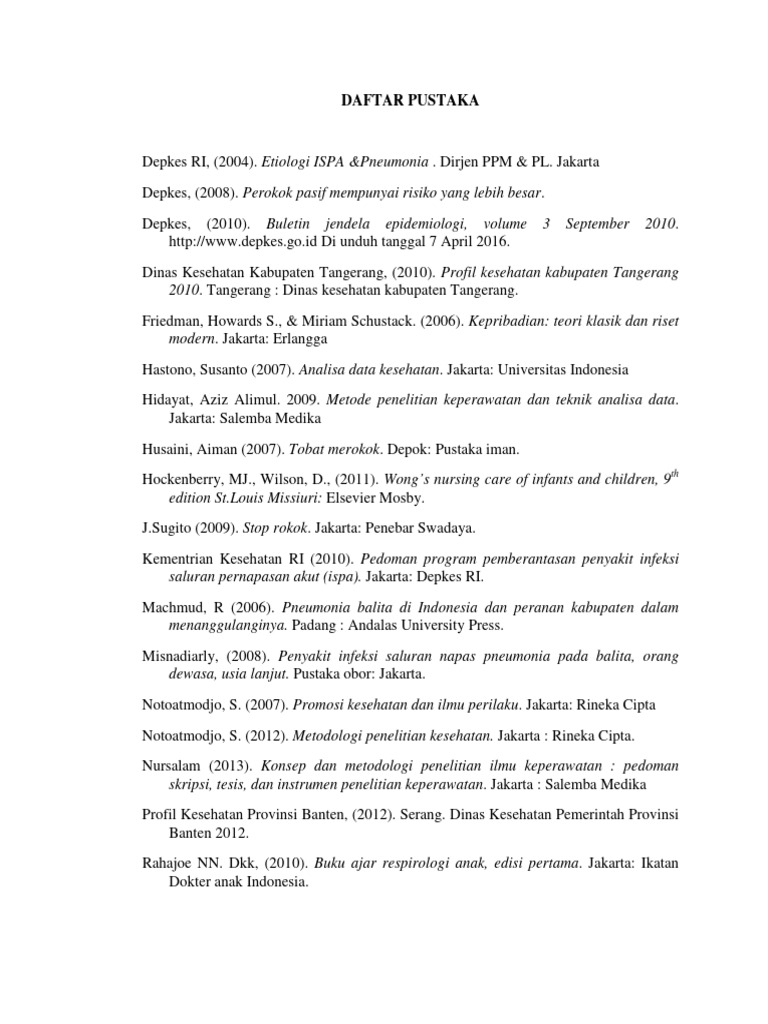 10.lampiran Belakang Addina Addyani Kuesioner Pneumonia | PDF ...