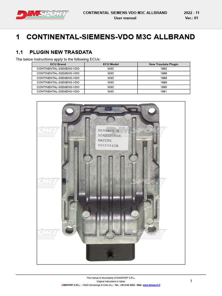 NT Continental Siemens Vdo m3c Allbrand 1033 | PDF | Computing