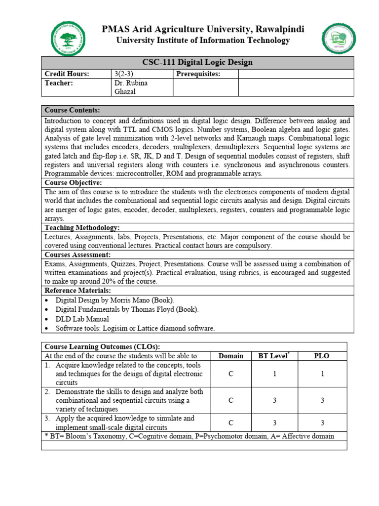 DLD contents | PDF | Logic Gate | Computer Science